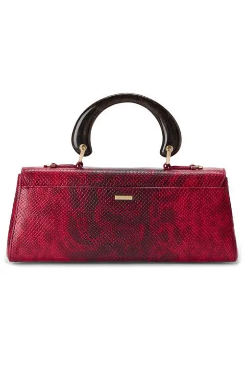 Brahmin Dayan Snakeskin Embossed Leather Satchel