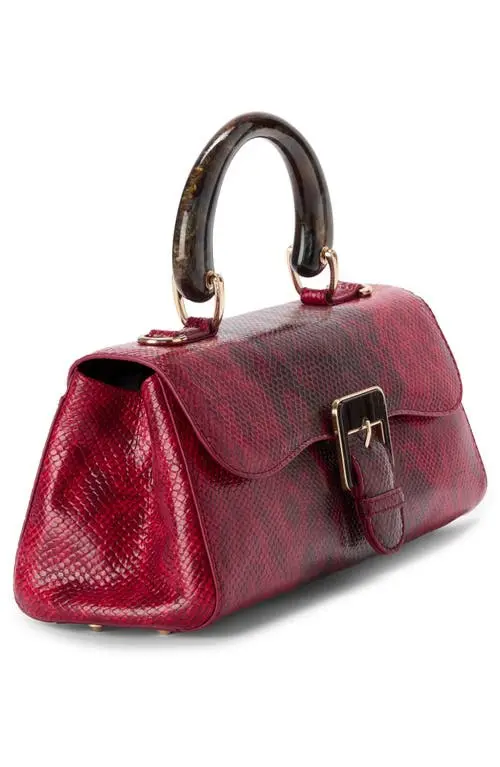 Brahmin Dayan Snakeskin Embossed Leather Satchel