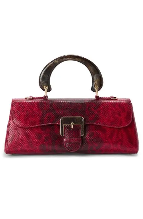 Brahmin Dayan Snakeskin Embossed Leather Satchel