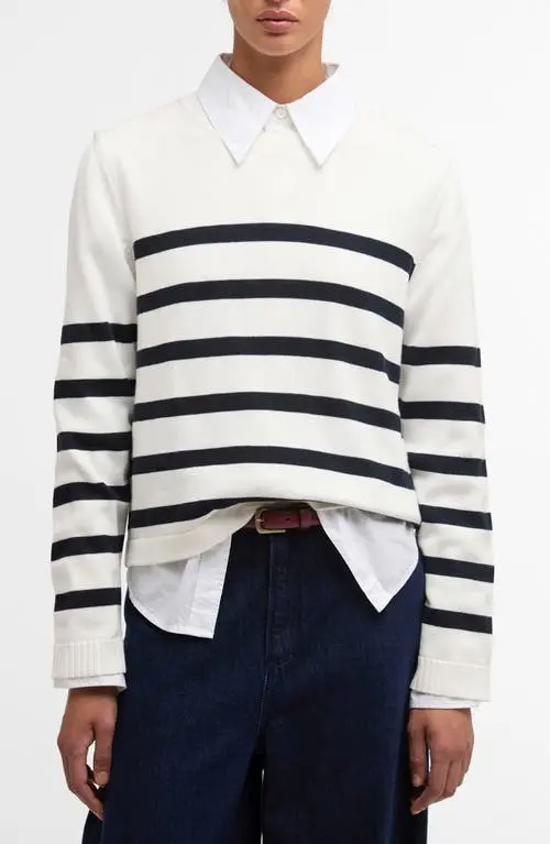 Barbour Fern Stripe Sweater - Cloud/navy