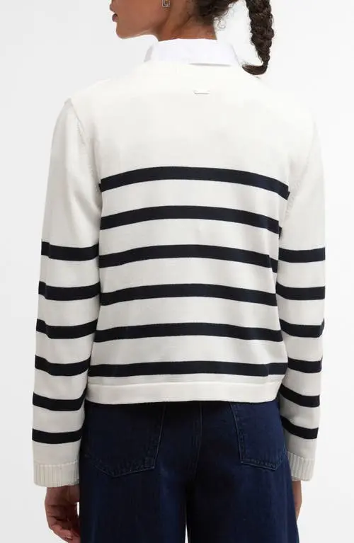 Barbour Fern Stripe Sweater - Cloud/navy