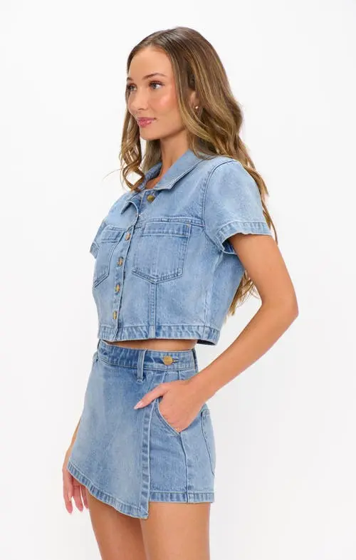 Show Me Your Mumu Monroe Denim Top