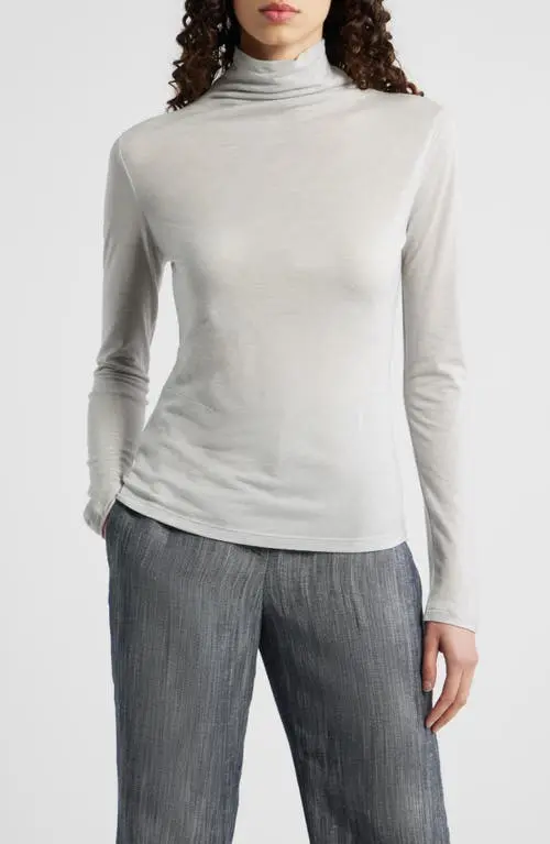 BOSS Elavu Turtleneck Top - Silver Grey Melange