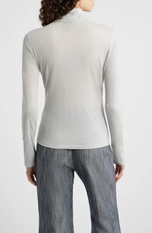 BOSS Elavu Turtleneck Top - Silver Grey Melange