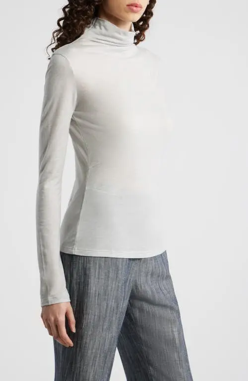 BOSS Elavu Turtleneck Top - Silver Grey Melange