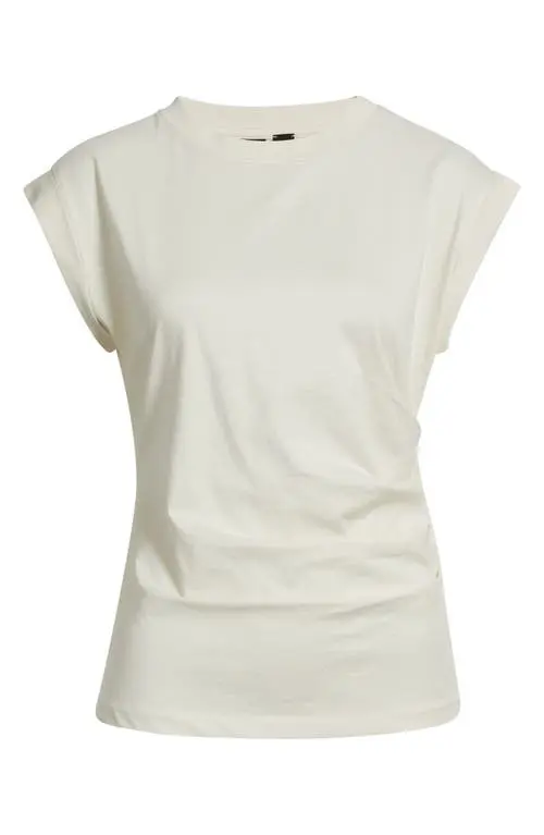 BOSS Epka Strong Shoulder Jersey Top - Soft Cream