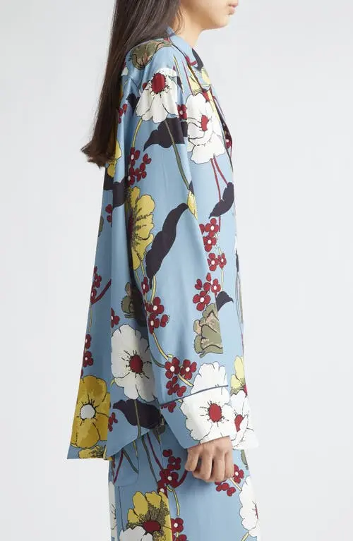 Marni Melodia Floral Satin Pajama Shirt
