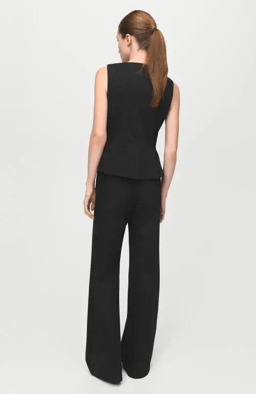 Mango Peplum Sleeveless Jumpsuit