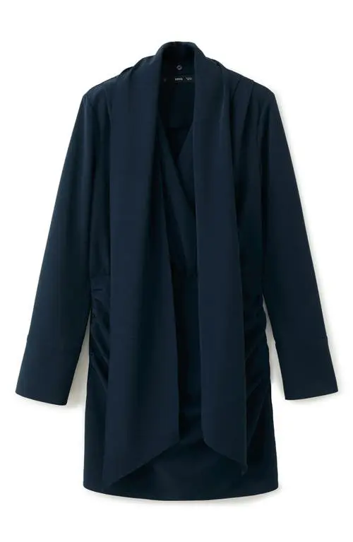 Mango Draped Long Sleeve Dress
