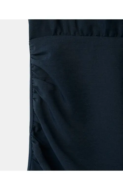 Mango Draped Long Sleeve Dress
