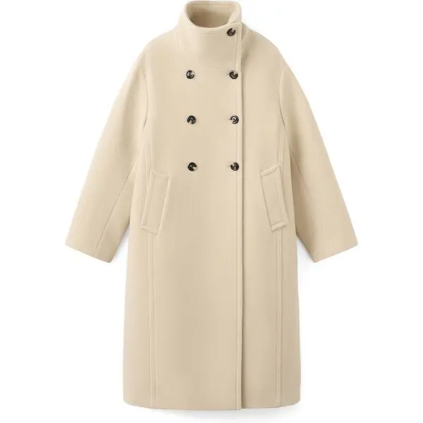 Mango Double Breasted Stand Collar Coat