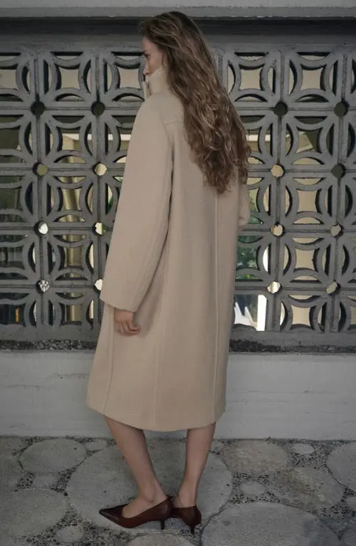 Mango Double Breasted Stand Collar Coat