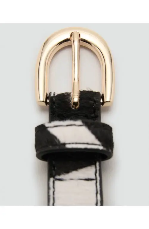 Mango Animal Print Calf Hair Belt