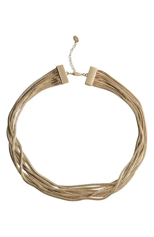 Mango Multistrand Chain Necklace - Gold
