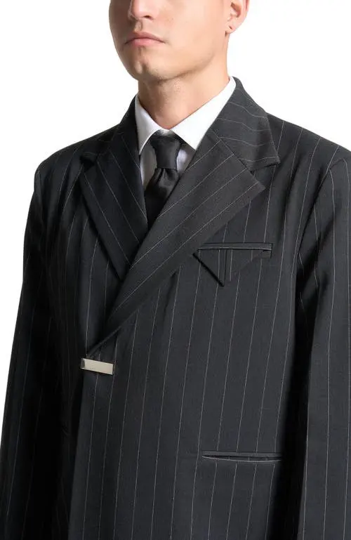 Manière De Voir Gaston Double Breasted Pinstripe Suit Jacket
