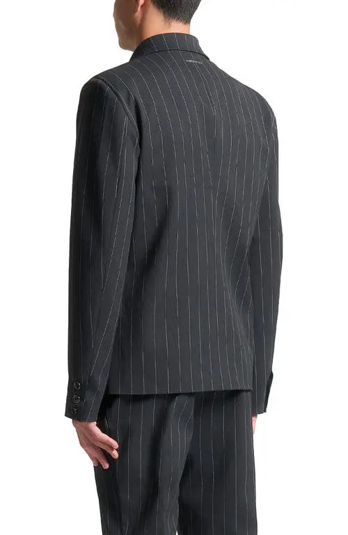 Manière De Voir Gaston Double Breasted Pinstripe Suit Jacket