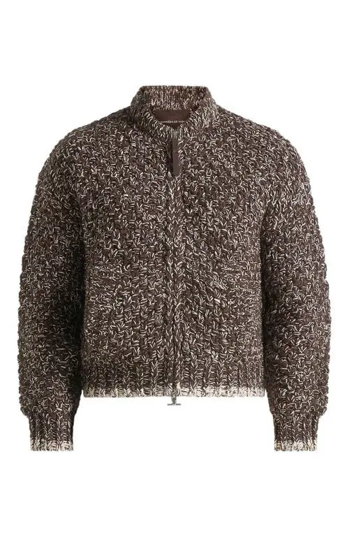 Manière De Voir Speckled Knit Bomber Jacket