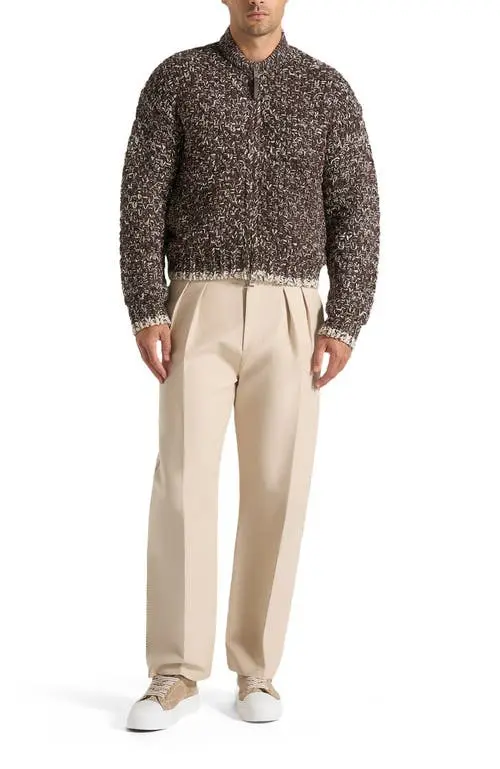 Manière De Voir Speckled Knit Bomber Jacket