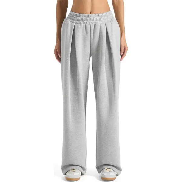 Manière De Voir Straight Leg Box Pleat Joggers - Grey