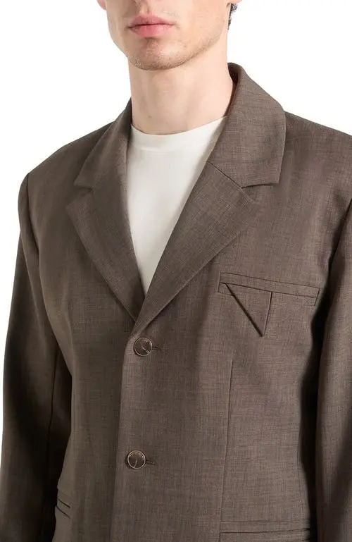 Manière De Voir Bastien Single Breasted Hatched Tailored Suit Jacket