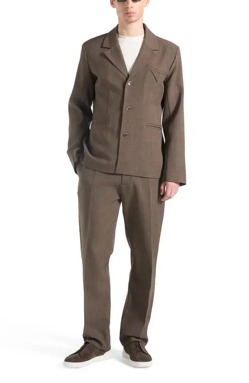 Manière De Voir Bastien Single Breasted Hatched Tailored Suit Jacket