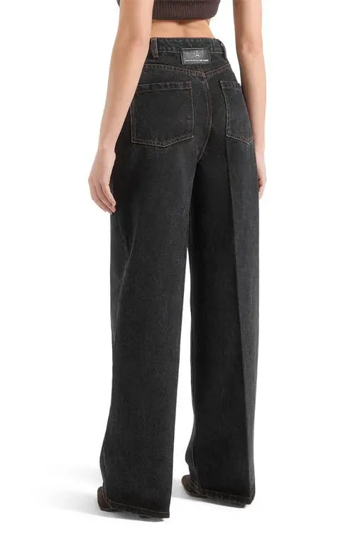 Manière De Voir Astrid Wrapover Wide Leg Jeans - Black