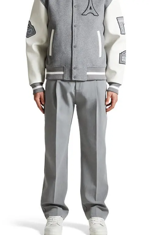 Manière De Voir Mona Lisa Wool Blend Varsity Jacket - Grey
