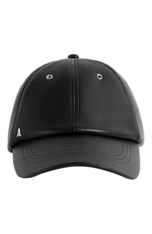 Manière De Voir Vegan Leather Cap - Black