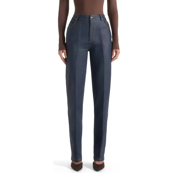 Manière De Voir Wax Effect Boyfriend Jeans - Indigo