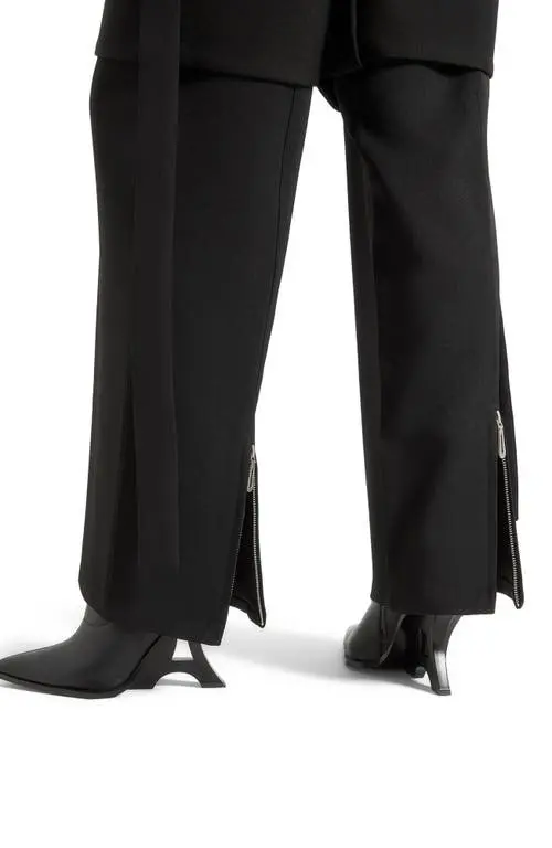 Manière De Voir Belted Strap Detail Trousers - Black