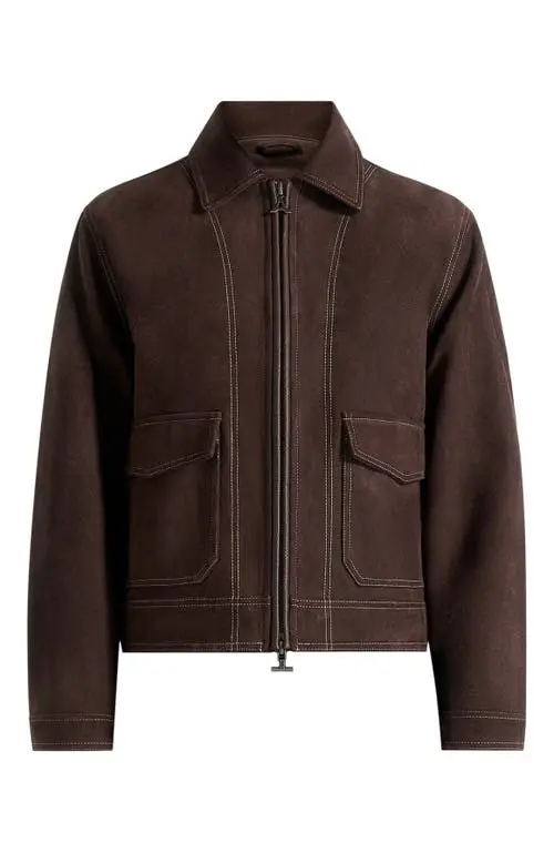 Manière De Voir Suede Jacket With Contrast Stitching