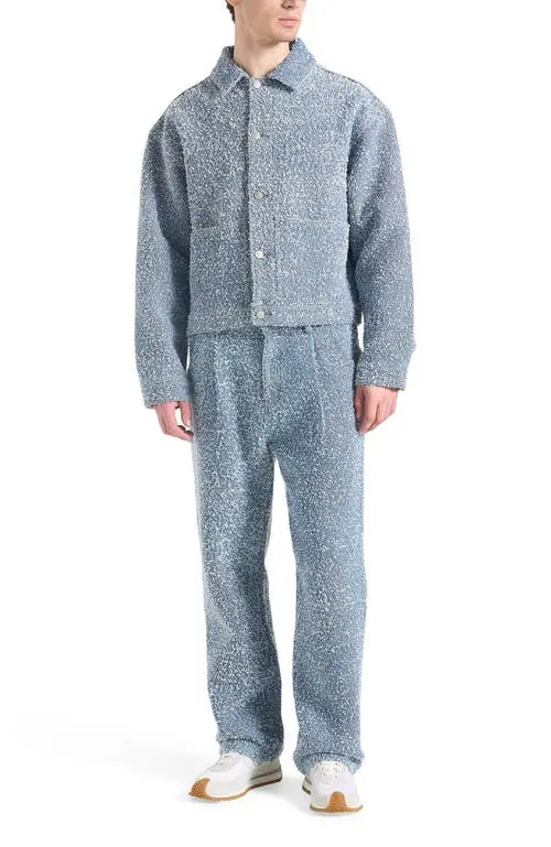 Manière De Voir Damien Boucle Jacket With Pleat - Blue