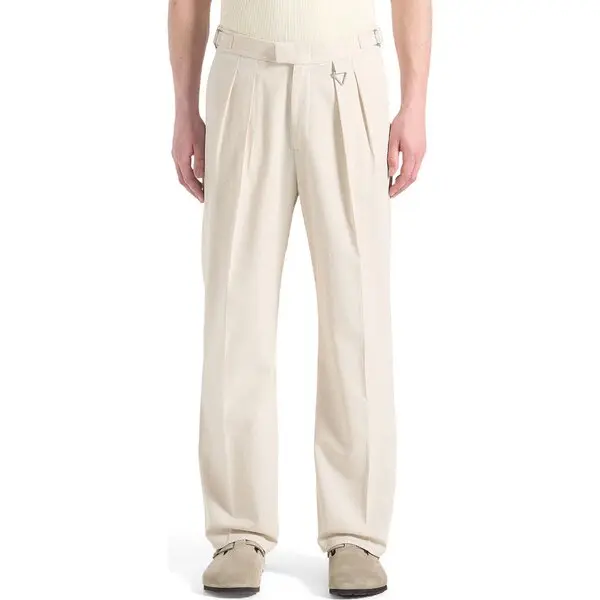 Manière De Voir Relaxed Fit Pleated Linen Trousers