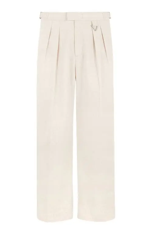 Manière De Voir Relaxed Fit Pleated Linen Trousers