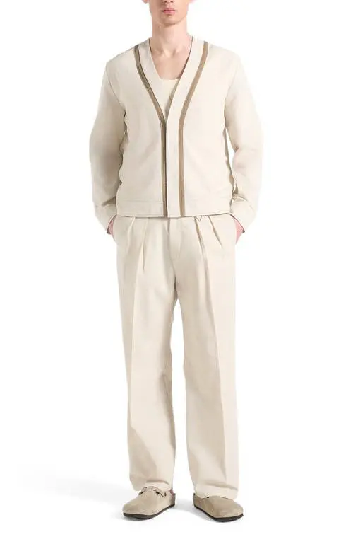 Manière De Voir Relaxed Fit Pleated Linen Trousers