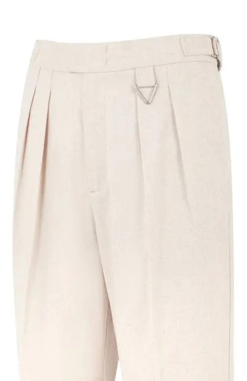 Manière De Voir Relaxed Fit Pleated Linen Trousers