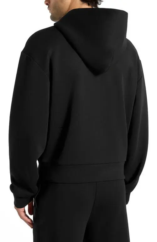 Manière De Voir Neoprene Cropped Zip Hoodie
