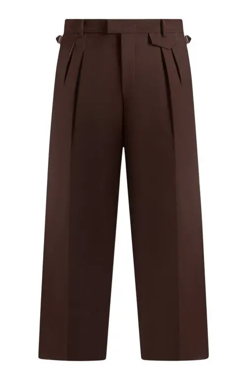 Manière De Voir Pierre Relaxed Fit Pleated Tailored Trousers - Brown
