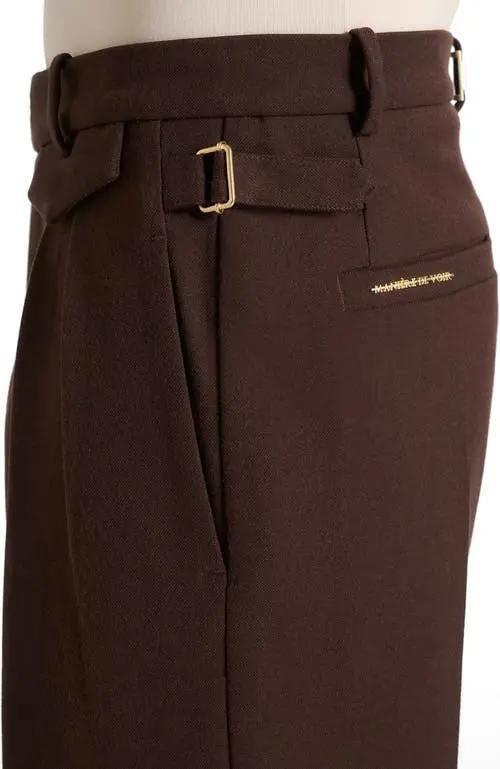 Manière De Voir Pierre Relaxed Fit Pleated Tailored Trousers - Brown
