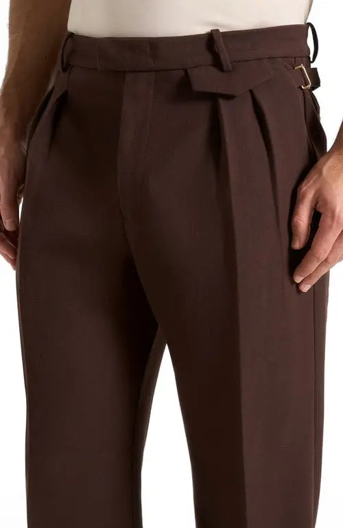 Manière De Voir Pierre Relaxed Fit Pleated Tailored Trousers - Brown