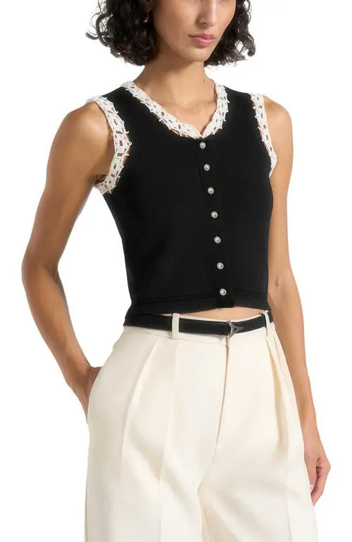 Manière De Voir Evelyn Crochet Frill Crop Top