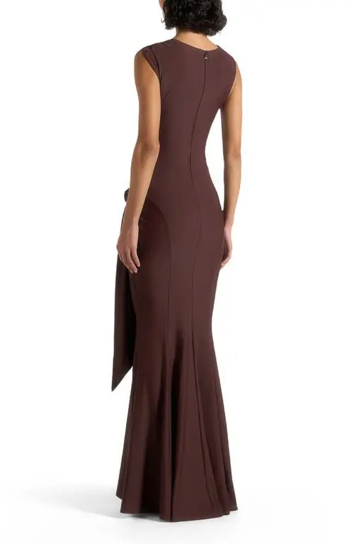 Manière De Voir Rania Asymmetric Draped Midaxi Dress - Brown