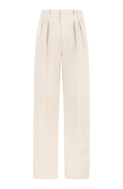 Manière De Voir Linen Pleat Trousers - Natural