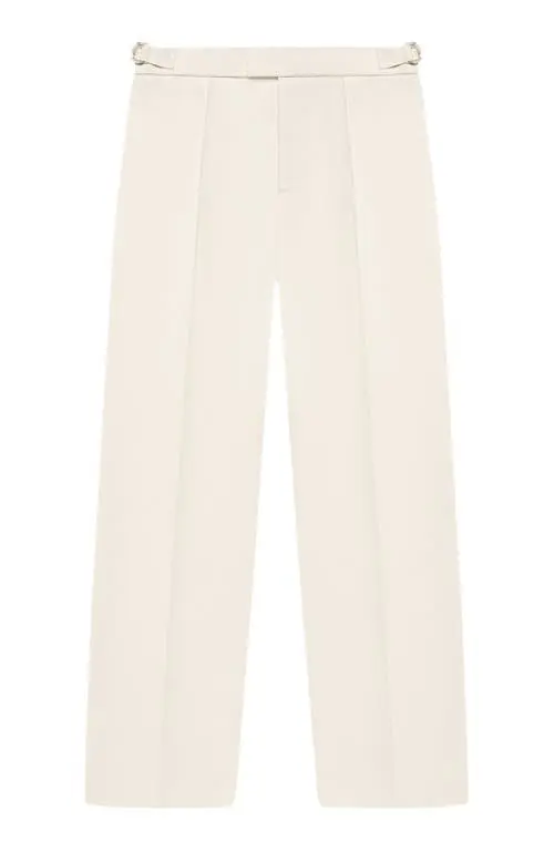 Manière De Voir Relaxed Fit Twill Pleated Tailored Trousers - Cream