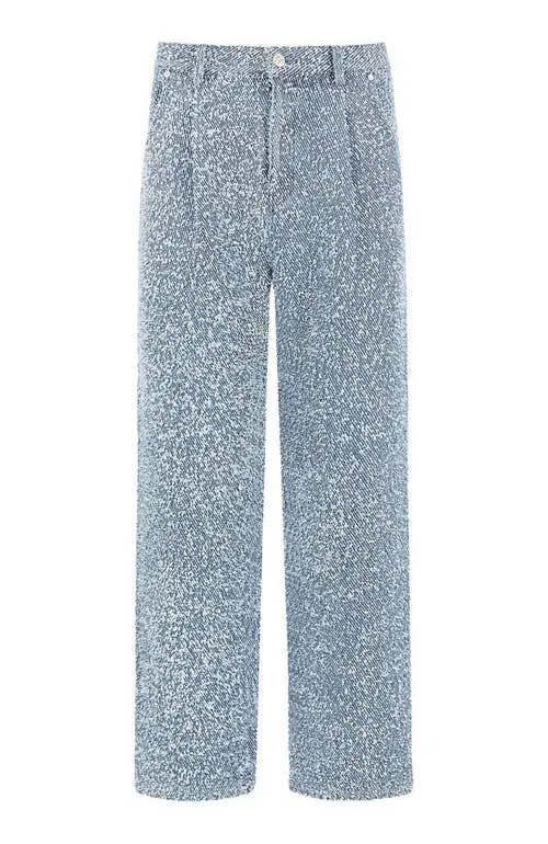 Manière De Voir Arnault Boucle Pleated Jeans - Blue