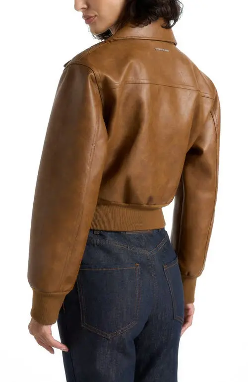Manière De Voir Cosette Vegan Leather Bomber Jacket
