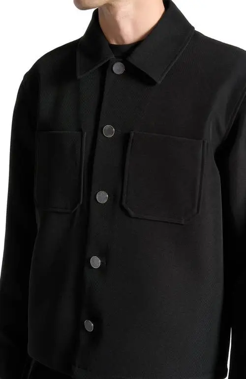 Manière De Voir Benoit Twill Pocket Cropped Shirt - Black