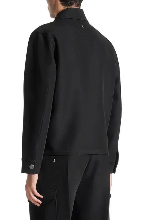 Manière De Voir Benoit Twill Pocket Cropped Shirt - Black
