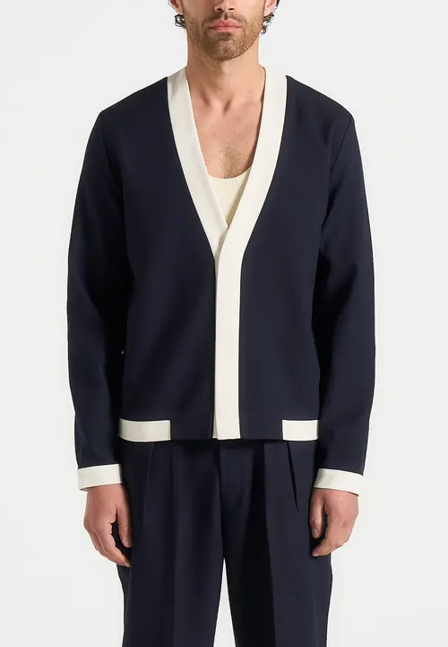 Manière De Voir Tailored Cardigan With Contrast Placket