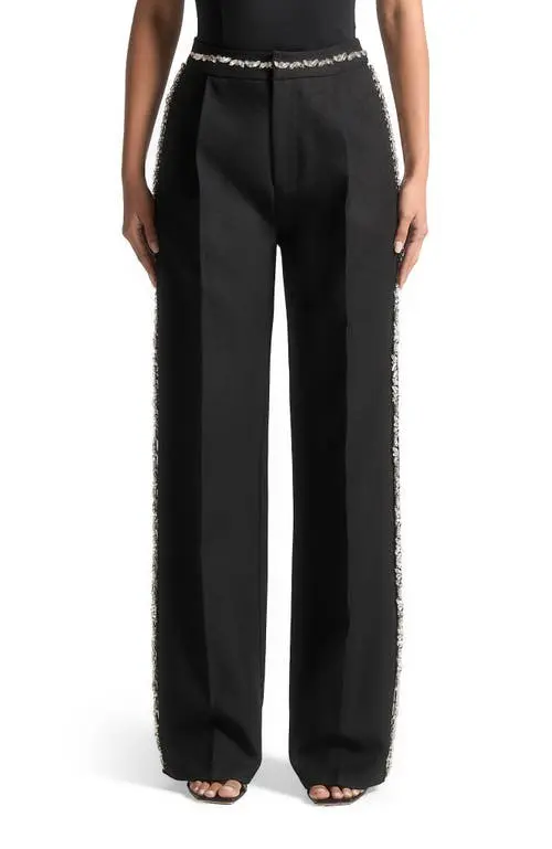 Manière De Voir Tailored Trousers With Embellishments - Black